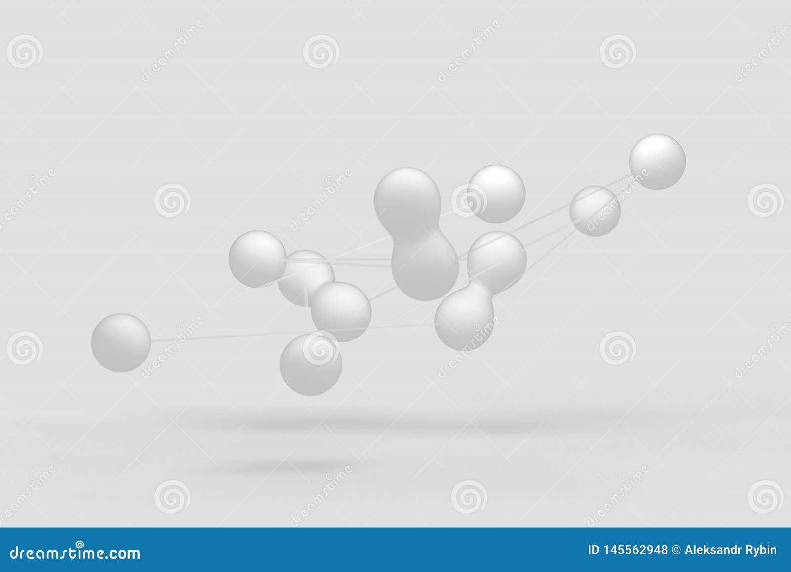 Molecular Bonds, Round Molecules are Connected with Each Other by Thin ...