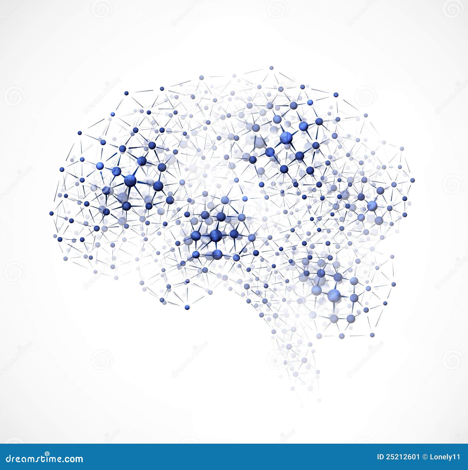 Molecular brain stock vector. Illustration of abstract - 25212601