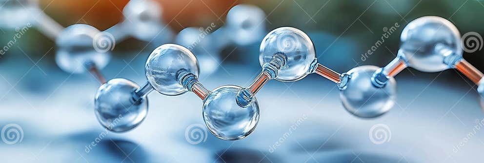 Molecular Chain Connection, Network, Science Concept. Structure of ...