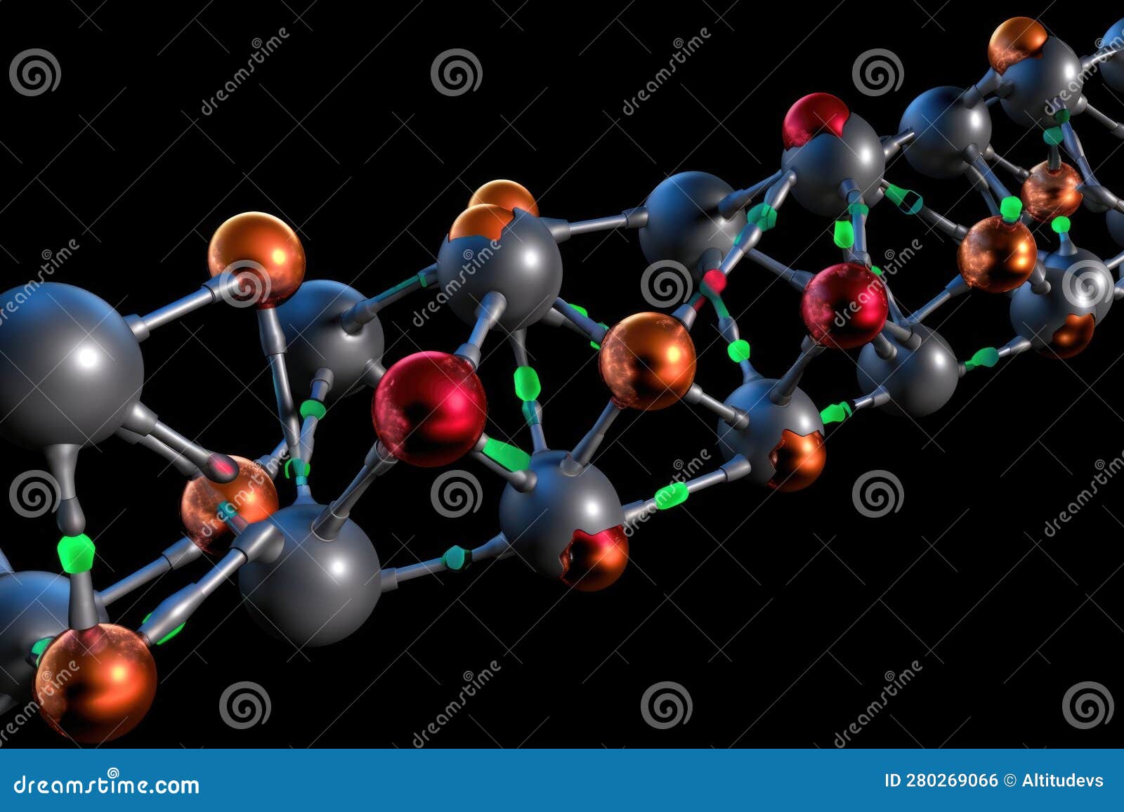 Molecular Chain, with Each Atom and Bond Visible in High-resolution ...