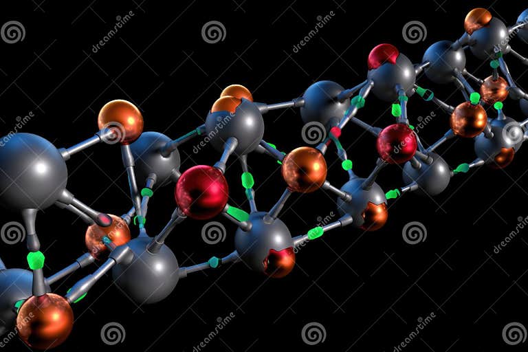 Molecular Chain, with Each Atom and Bond Visible in High-resolution ...