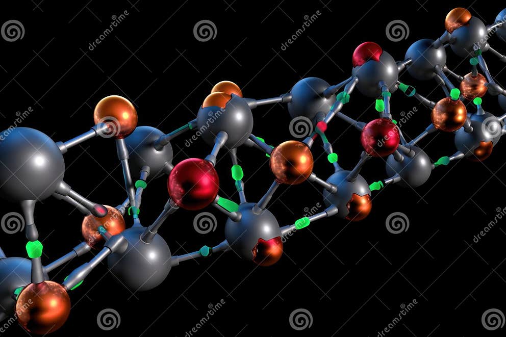 Molecular Chain, with Each Atom and Bond Visible in High-resolution ...