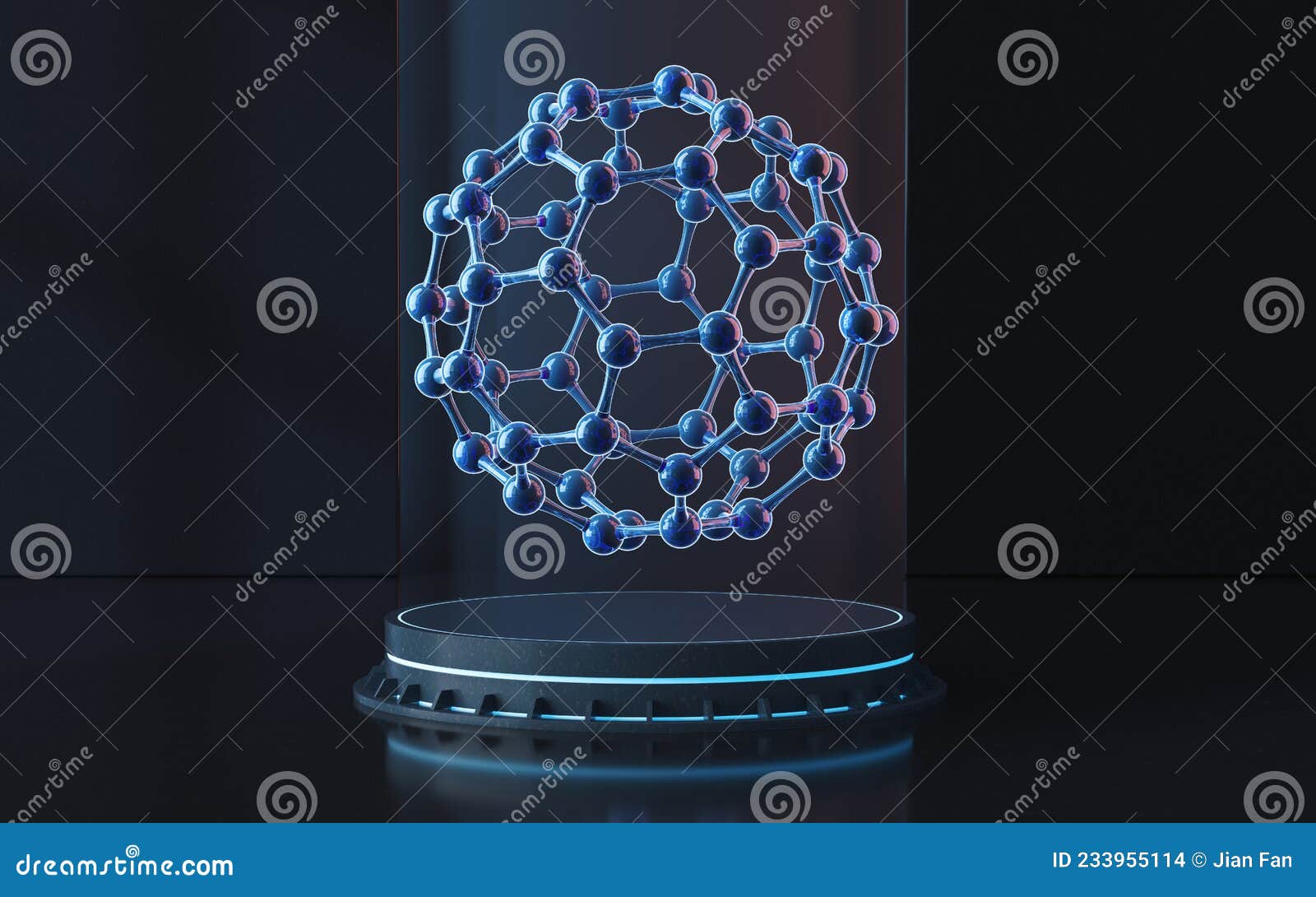 Molecular Chain Structure, 3d Rendering Stock Illustration ...