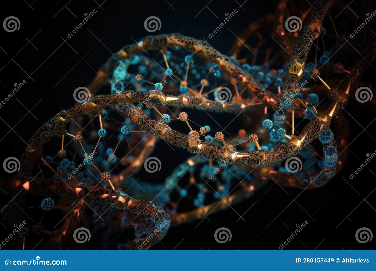 Molecular Chains of Dna, Forming Intricate Patterns and Shapes Stock ...