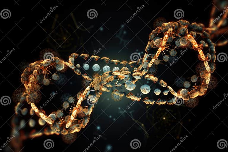 Molecular Chains of Dna, Forming Intricate Patterns and Shapes Stock ...