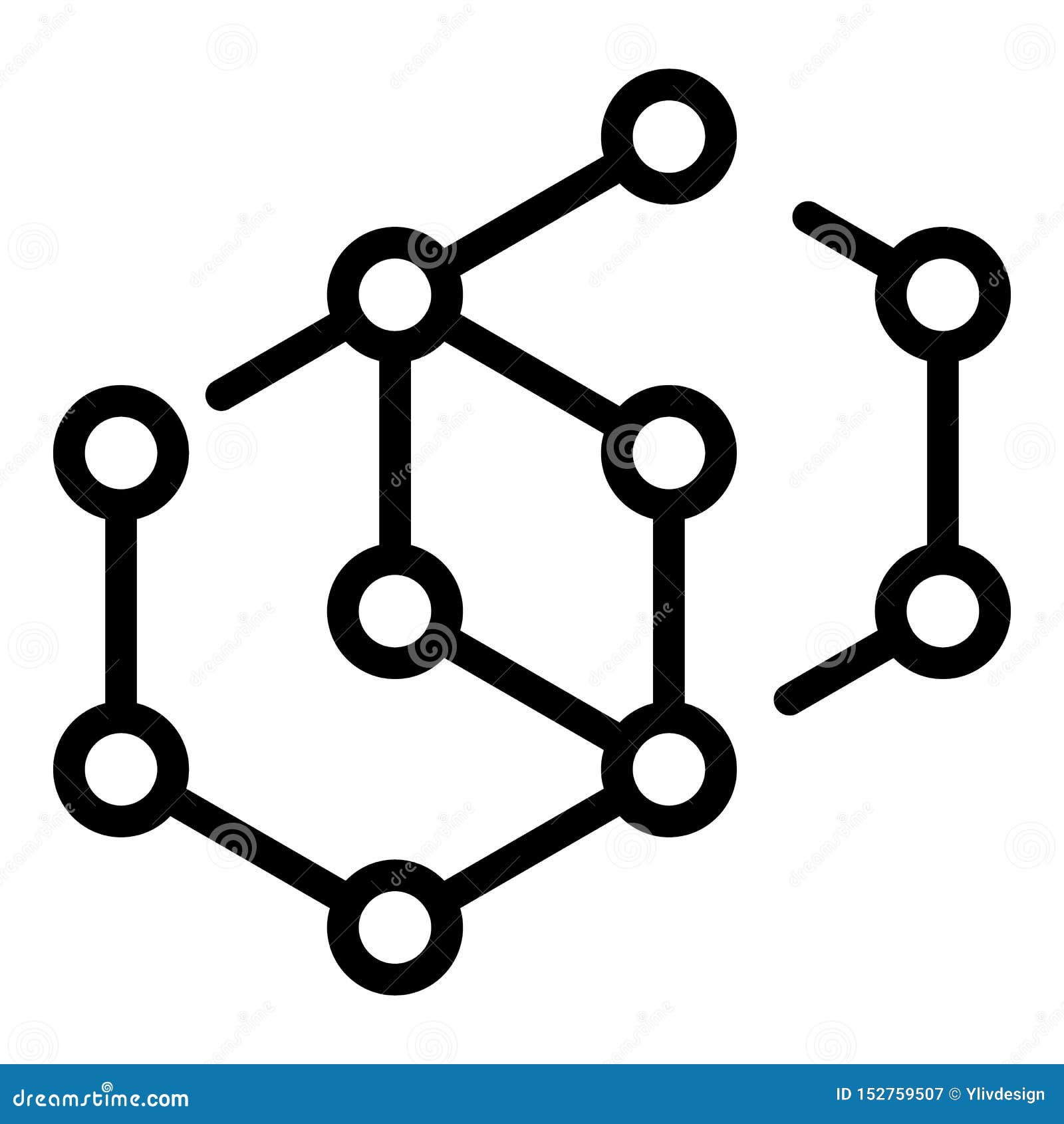 Molecular Compound Icon, Outline Style Stock Vector - Illustration of ...