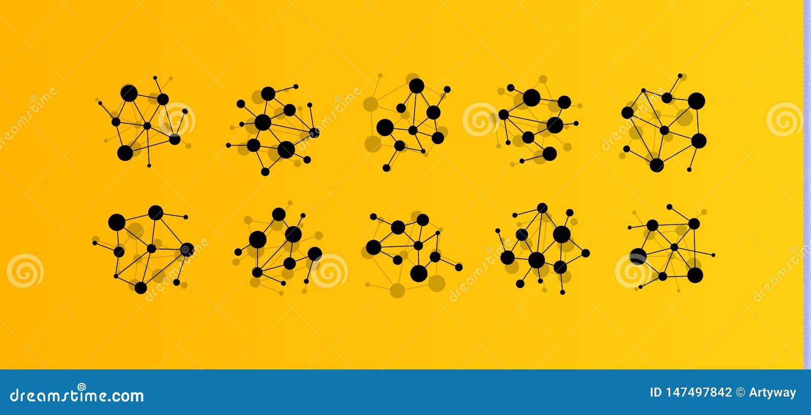 Molecular Compound Icon. Points Connected by Lines, Circles Network ...
