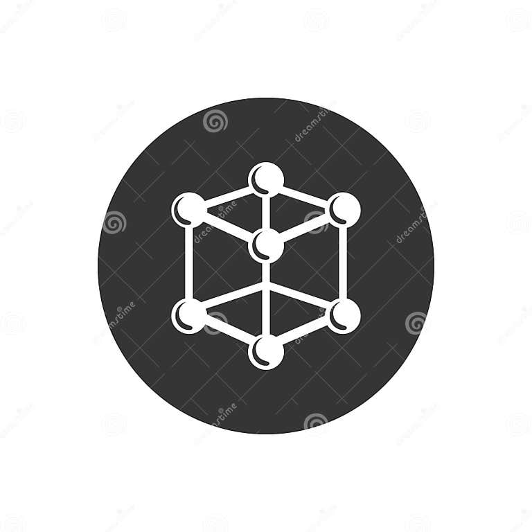 Molecular Compound Vector in Modern Flat White Icon Stock Vector ...