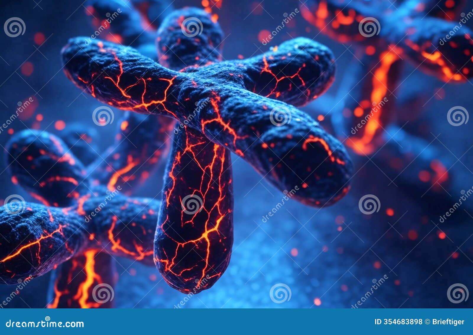 Chromatin Molecular Breakdown In Genetic Visualization Stock Image ...