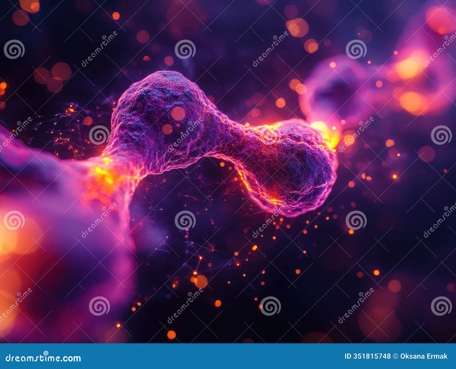 Molecular Connection Energy Structure Science Abstract Particle Glowing ...