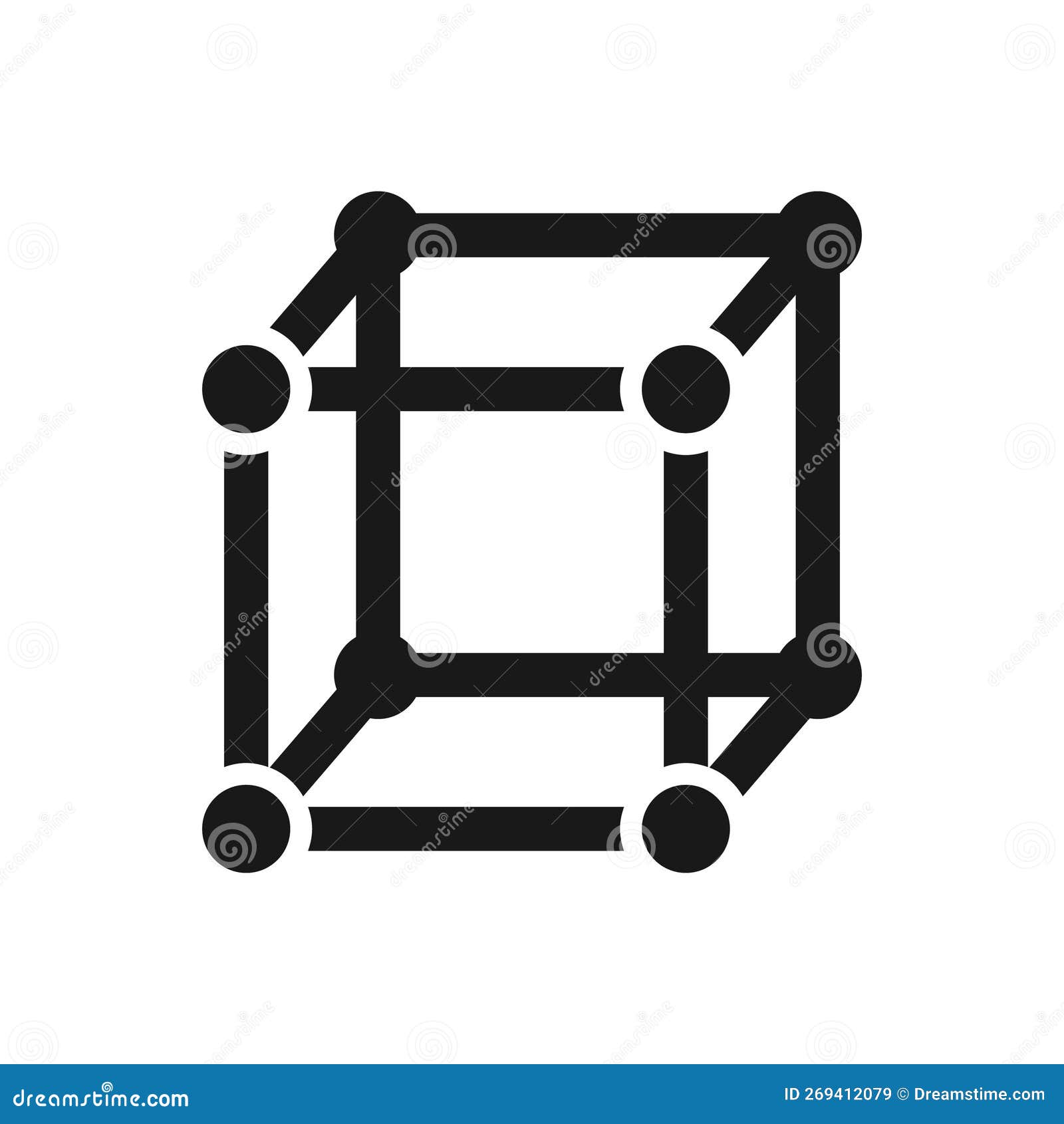 Molecular Cube Icon. Connected Dot Symbol Stock Vector - Illustration ...
