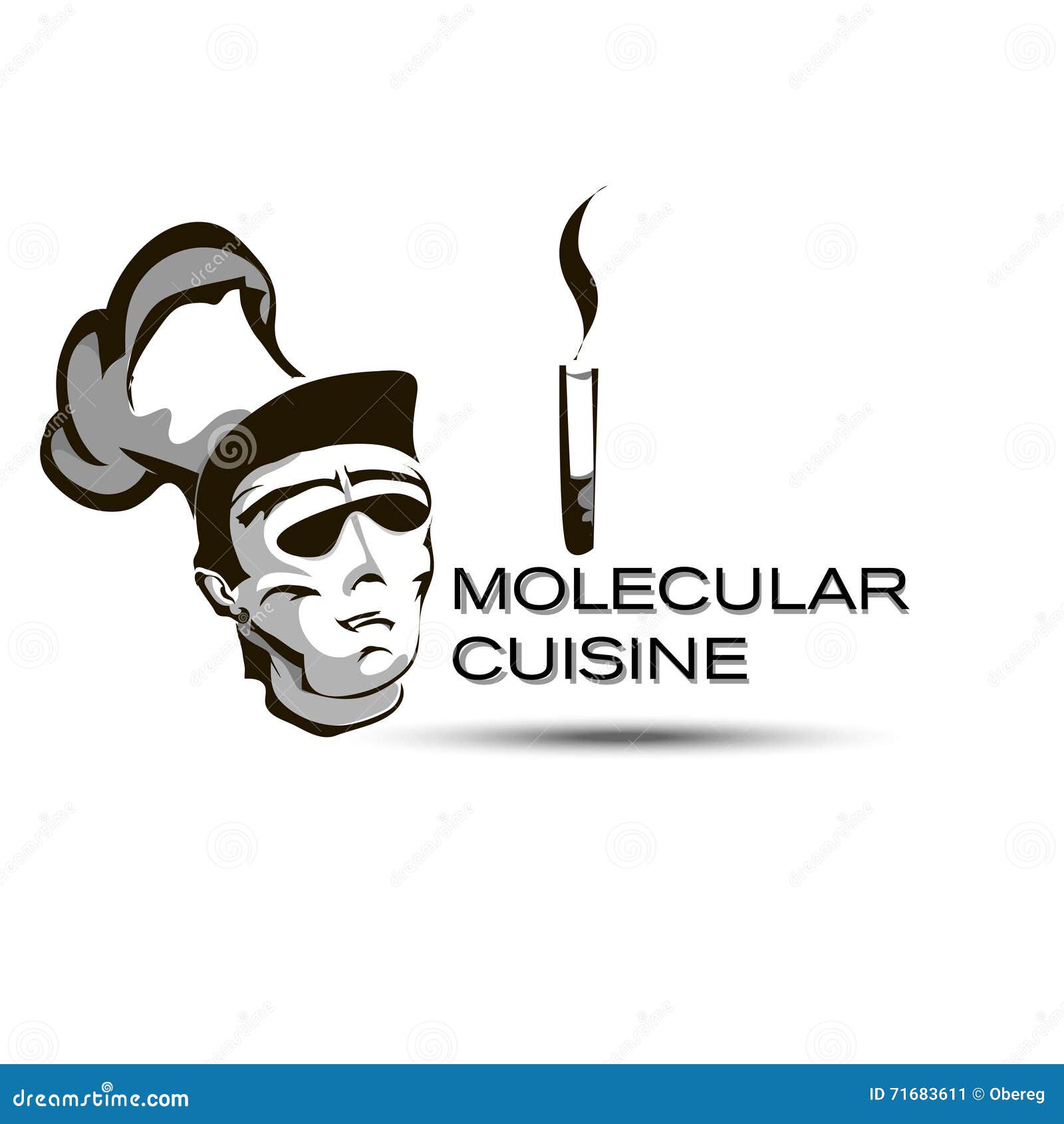 Molecular Cuisine Creative Logo with Cook Face Stock Vector ...
