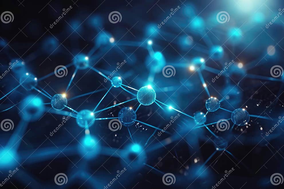 Molecular or Digital Structure: an Abstract Image Featuring Glowing ...