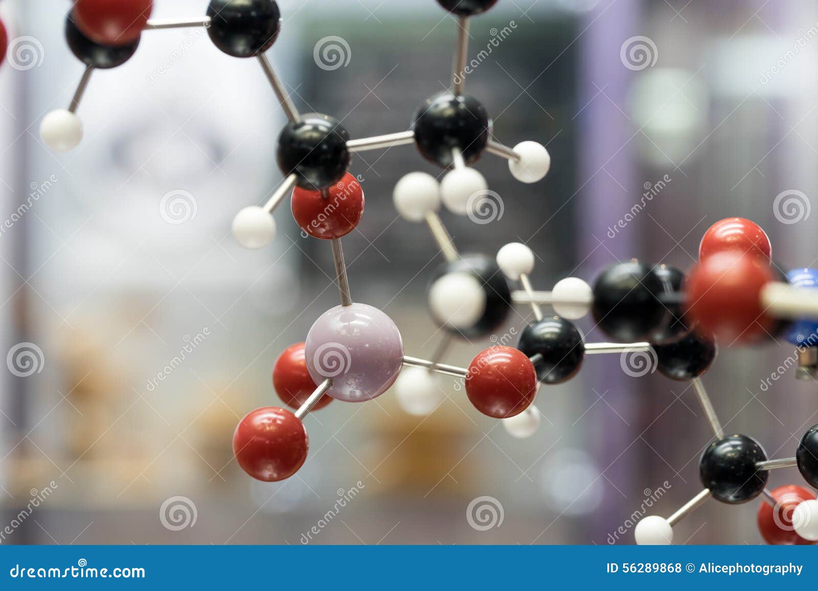 Molecular, DNA and Atom Model in Science Research Lab Stock Photo ...