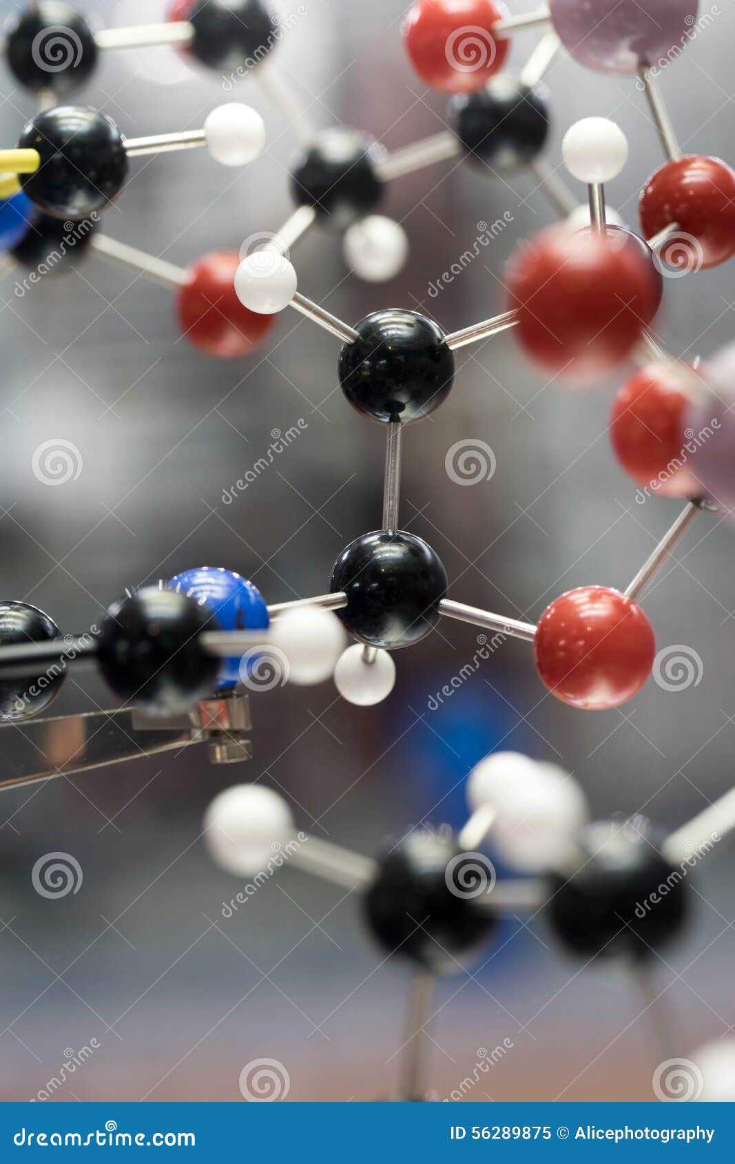 Molecular, DNA and Atom Model in Science Research Lab Stock Image ...