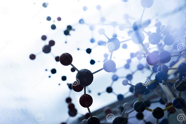 Molecular, DNA and Atom Model in Science Research Lab Stock Image ...