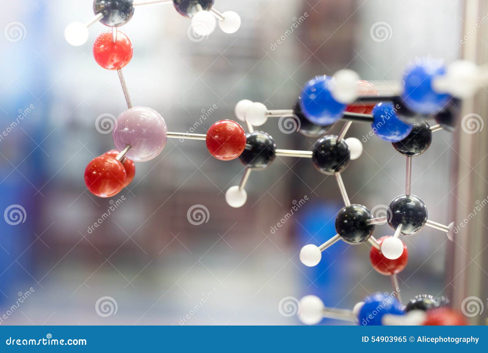 Molecular, DNA and Atom Model in Science Research Lab Stock Image ...
