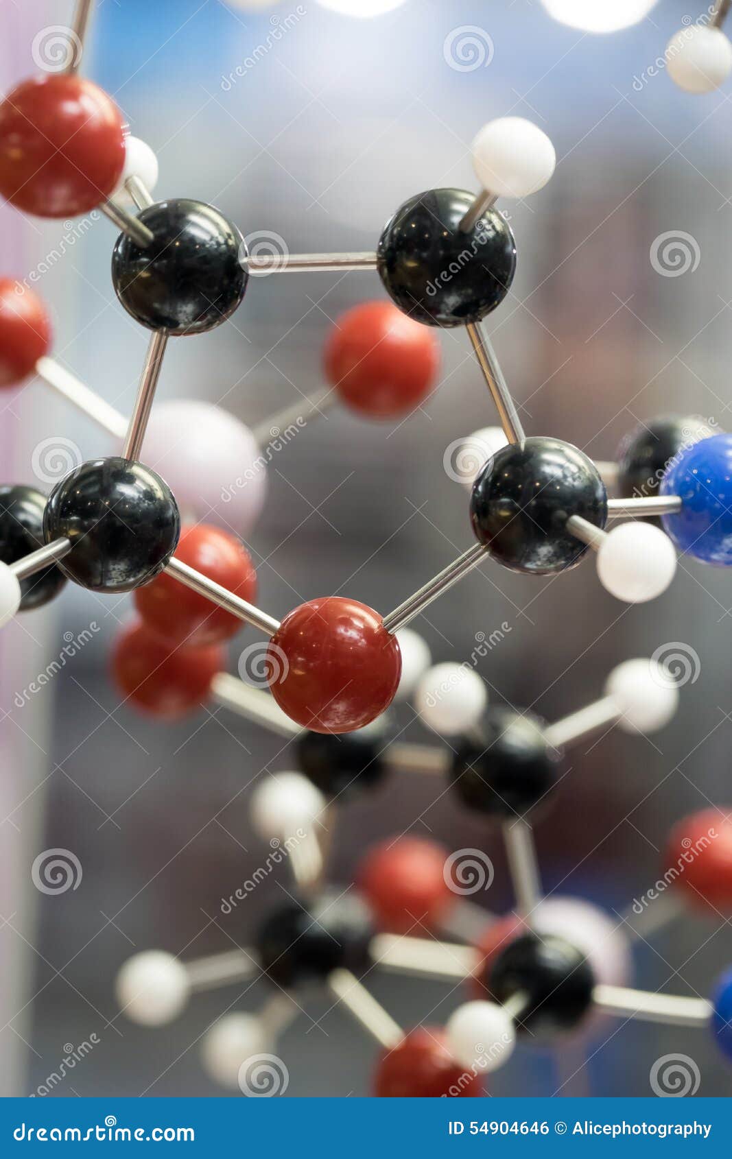 Molecular, DNA and Atom Model in Science Research Lab Stock Photo ...