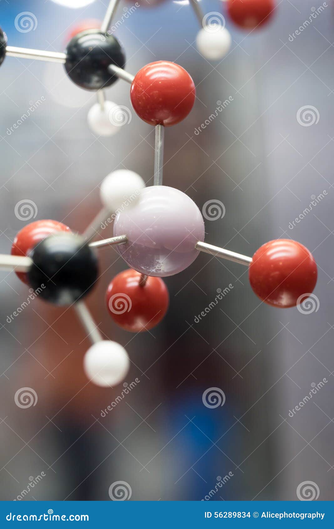 Molecular, DNA and Atom Model in Science Research Lab Stock Photo ...
