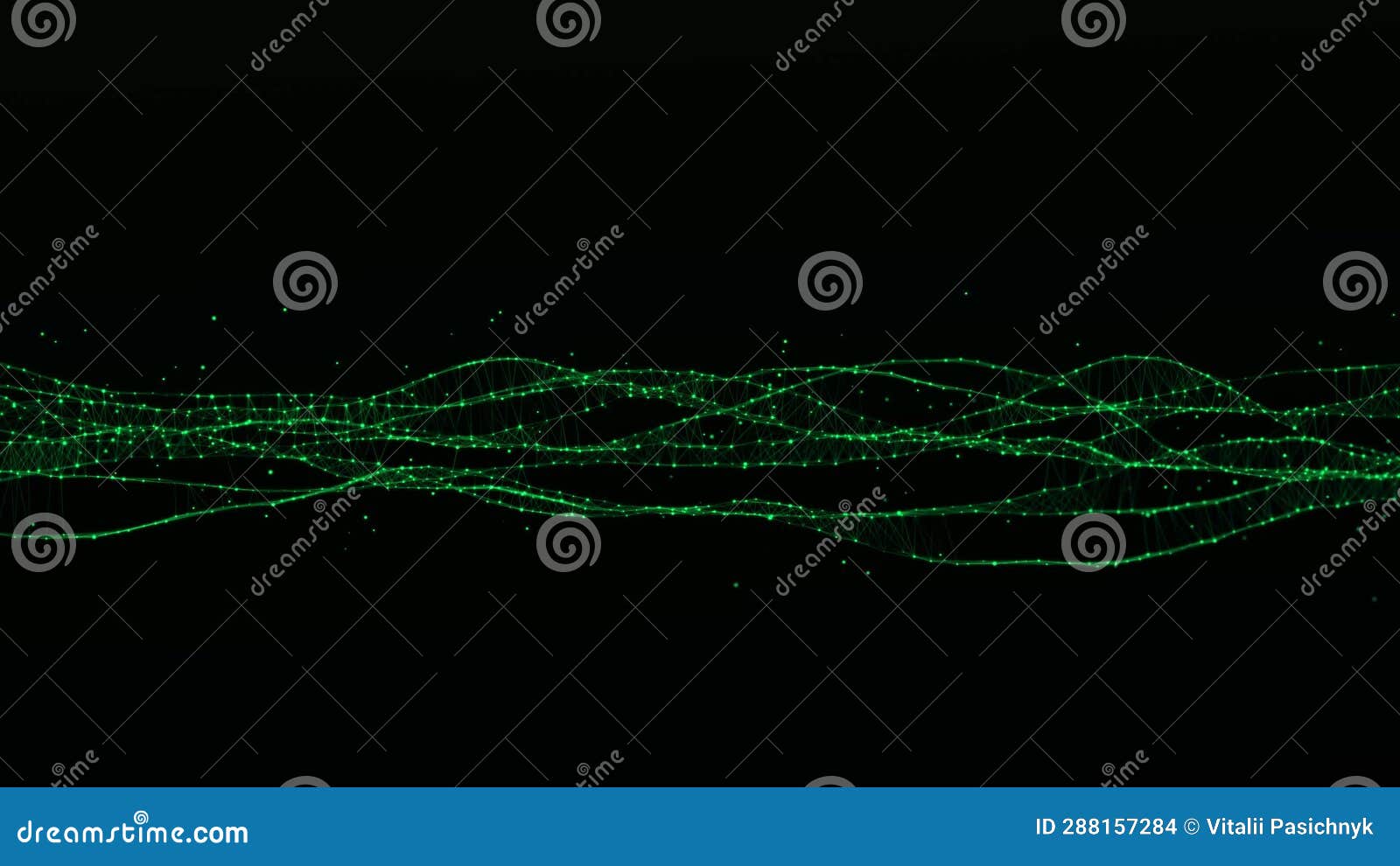 Molecular DNA Structure. Sound Wave of Particles. Network Connections ...