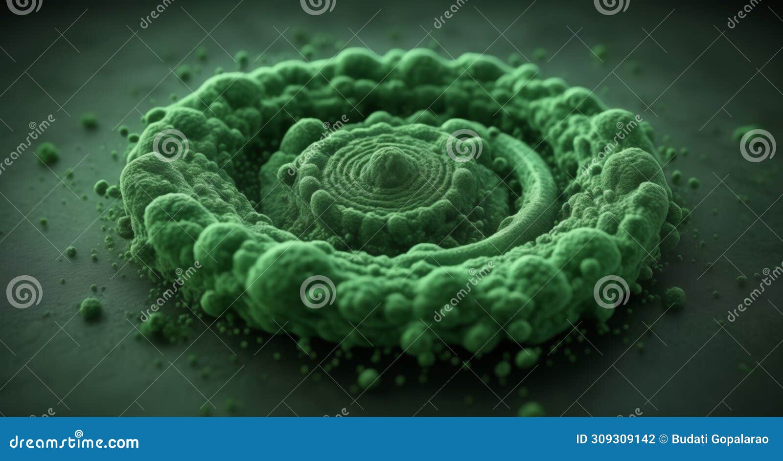 Molecular Explosion in a Dark Green Vortex Stock Illustration ...