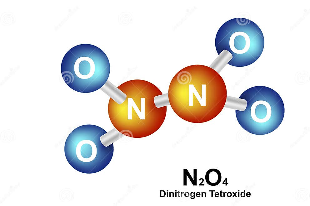 Molecular Formula and Chemical Structure of Dinitrogen Tetroxide Stock ...