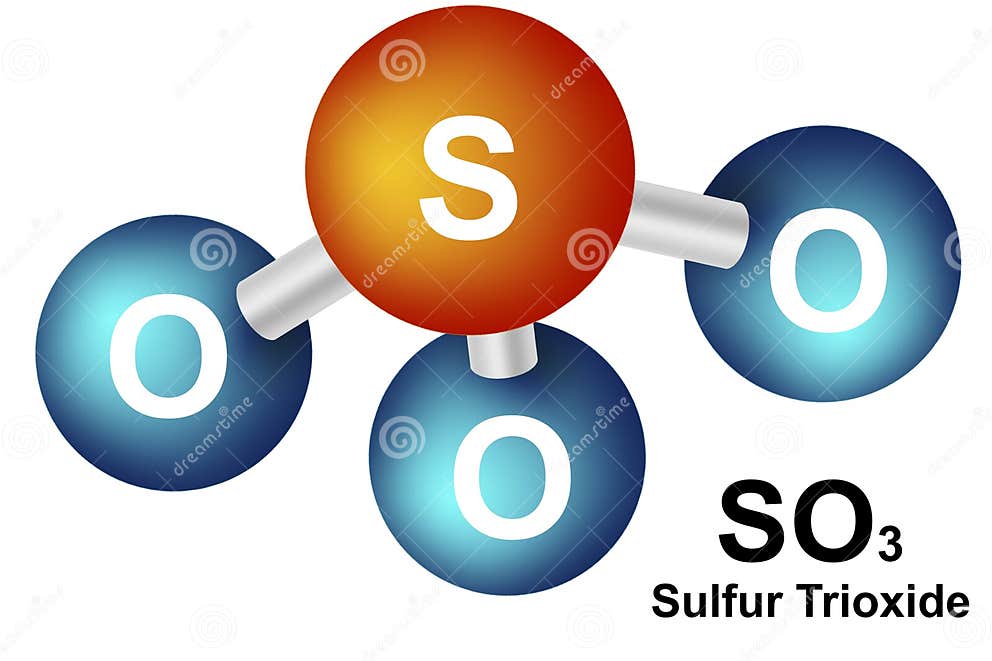 Molecular Formula and Chemical Structure of Sulfur Trioxide Stock ...