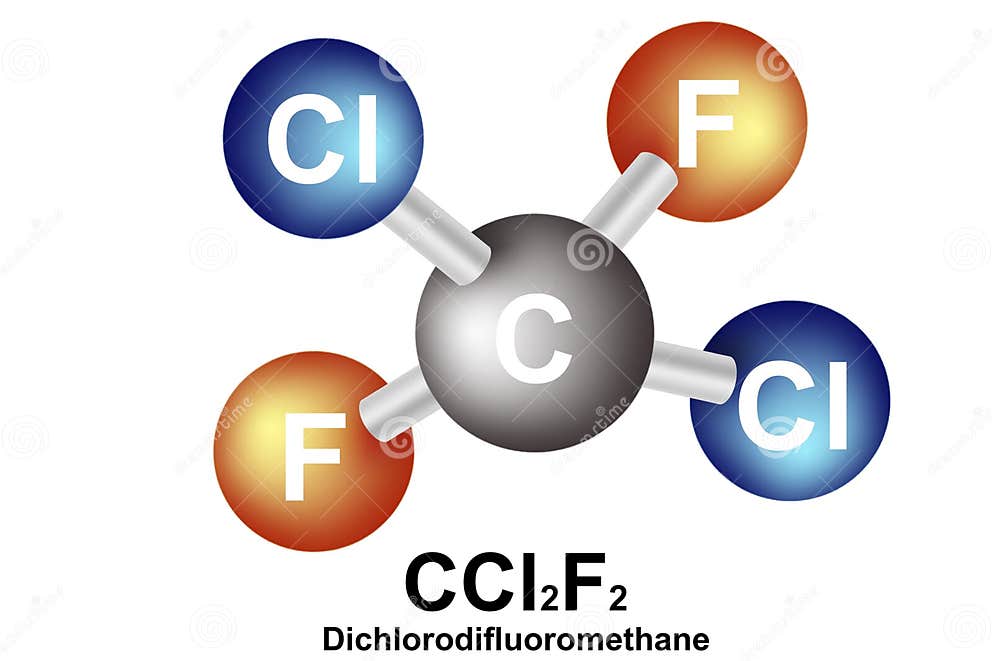 Molecular Formula of Dichlorodifluoromethane Isolated Stock ...