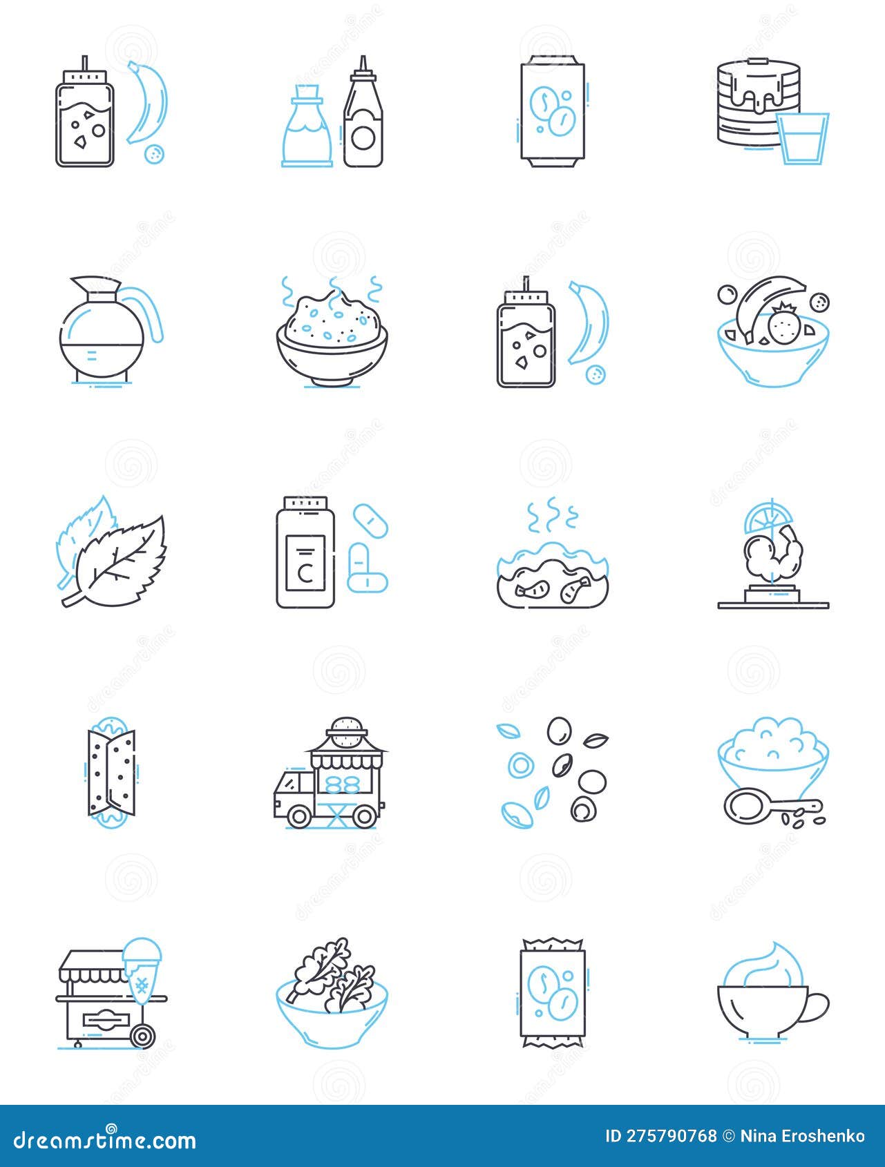 Molecular Gastronomy Linear Icons Set. Spherification, Emulsification ...