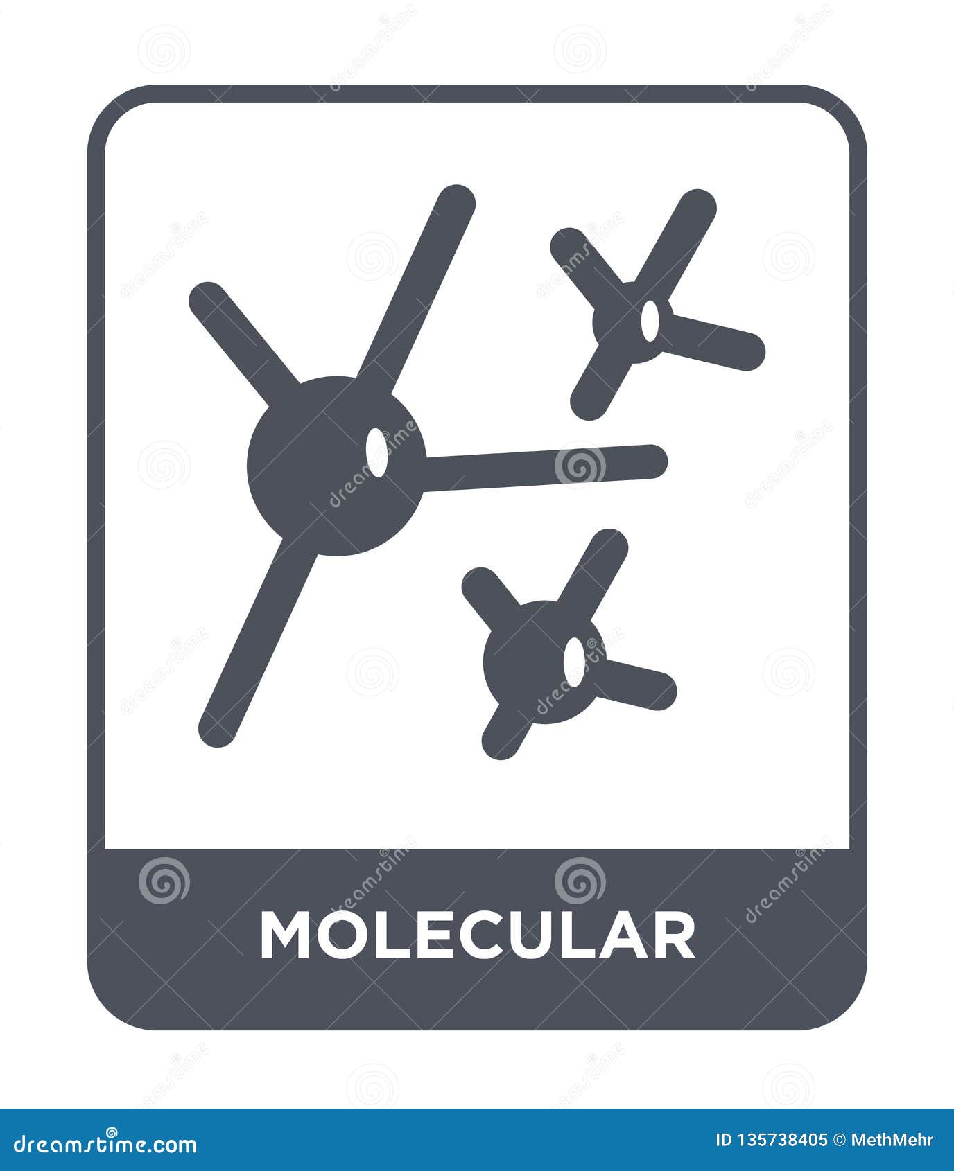 Molecular Icon in Trendy Design Style. Molecular Icon Isolated on White ...