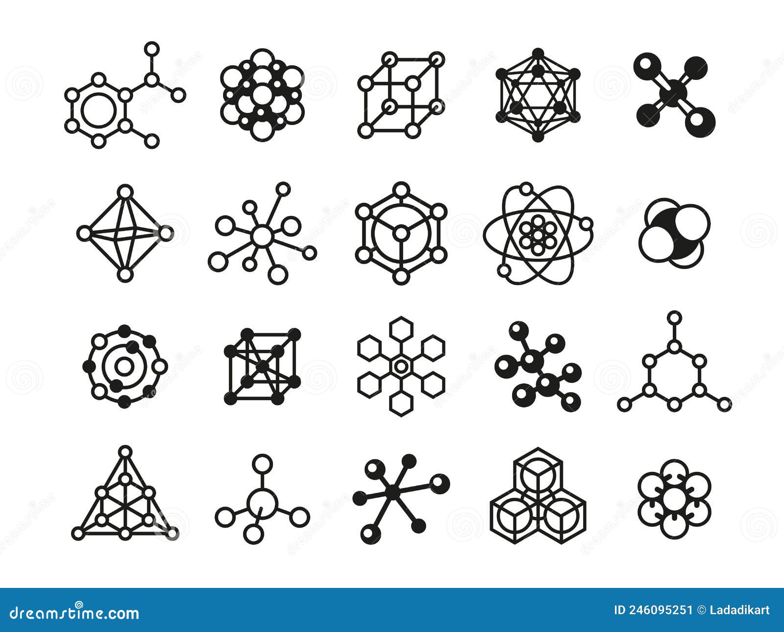 Molecular Icons Structure. Molecules Logo, Atom and Molecule ...