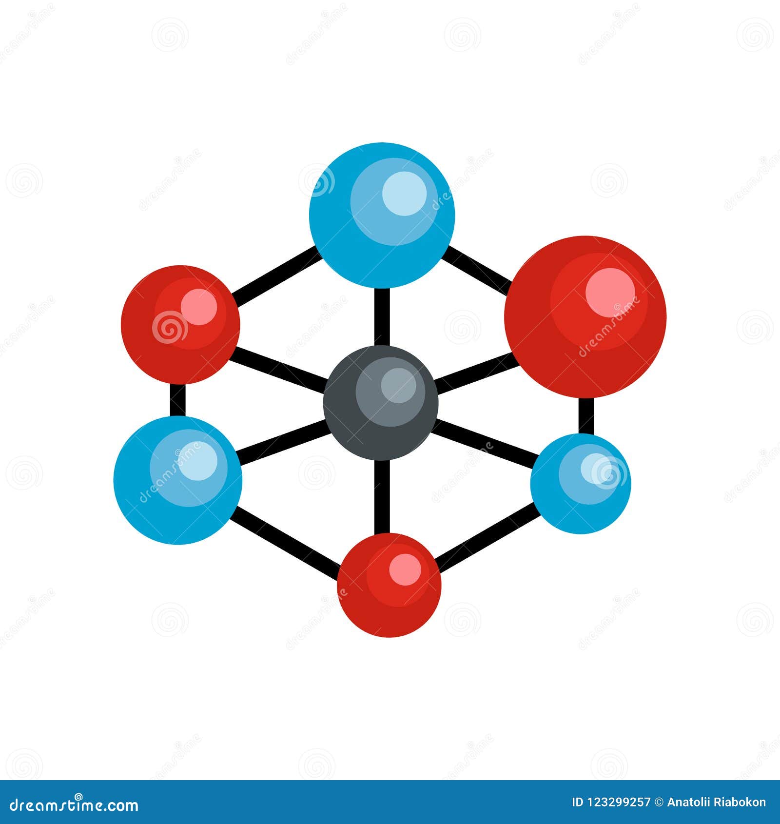 Molecular Lattice Icon, Flat Style Stock Illustration - Illustration of ...