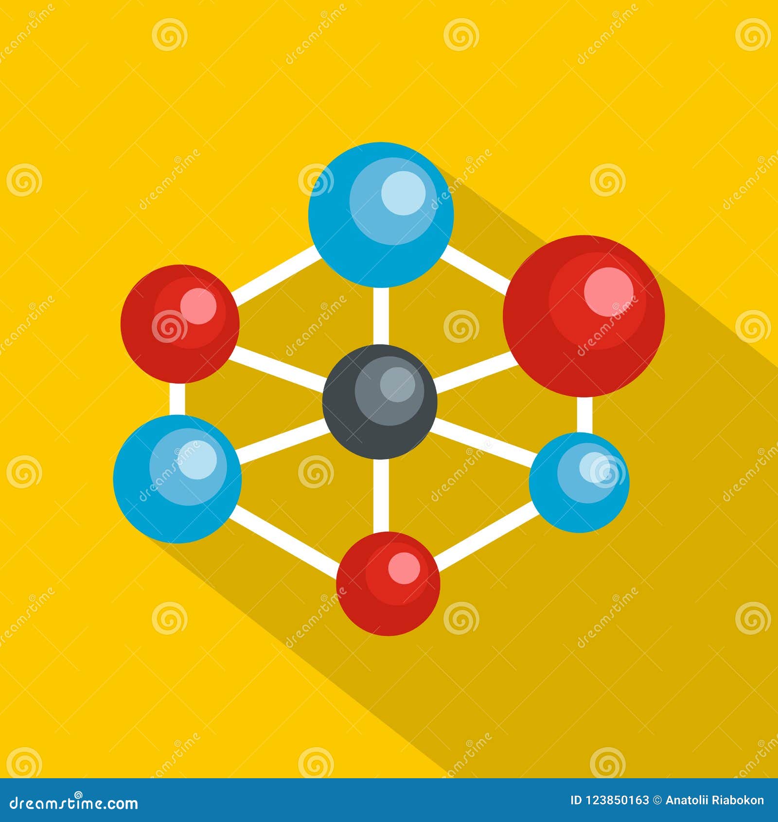 Molecular Lattice Icon, Flat Style Stock Illustration - Illustration of ...