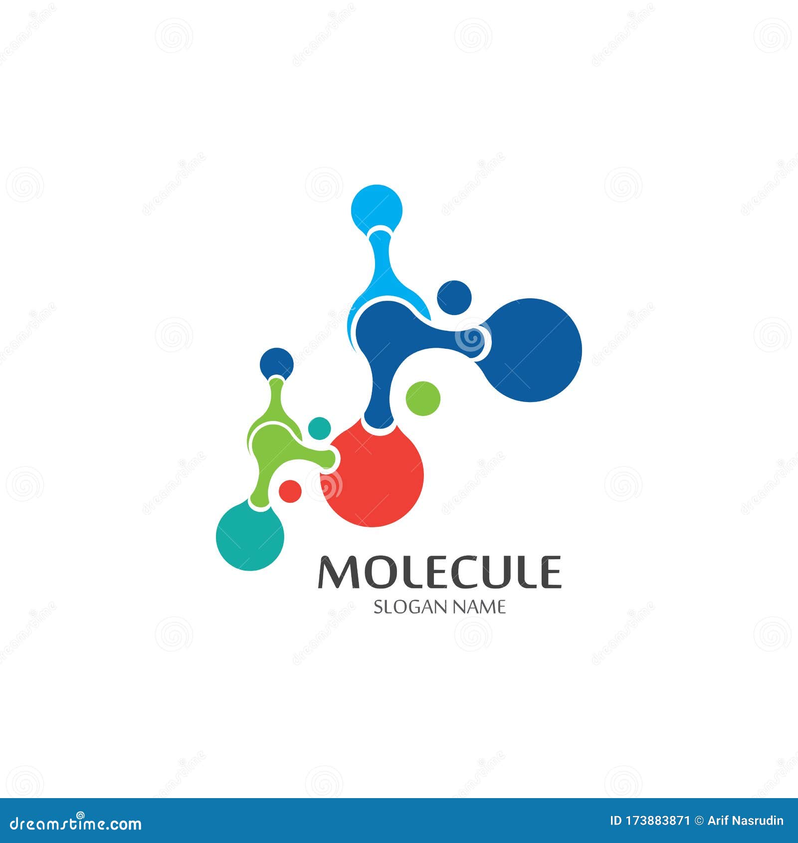 Molecular Logo Structure Chemical Atoms Vector Illustration Stock ...
