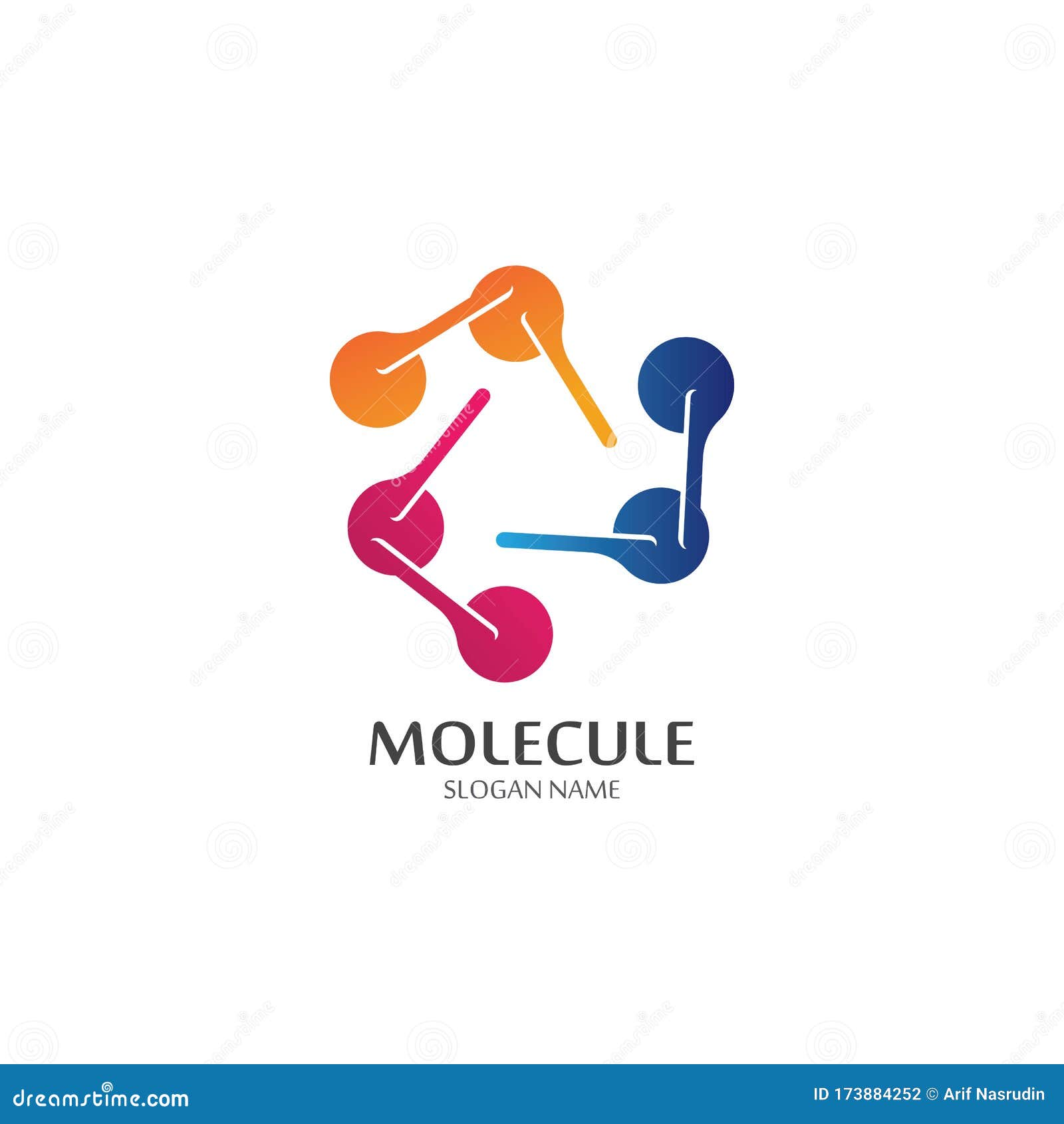 Molecular Logo Structure Chemical Atoms Vector Illustration Stock ...
