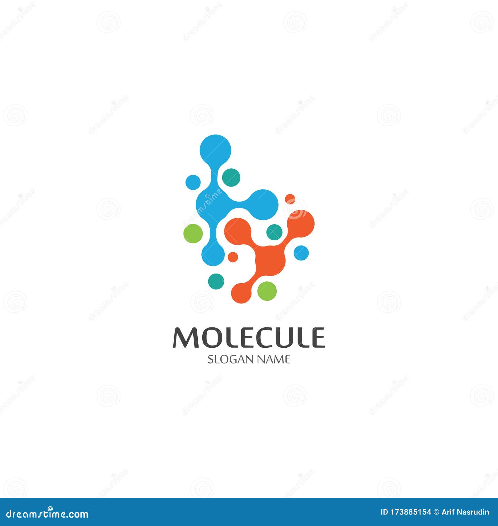 Molecular Logo Structure Chemical Atoms Vector Illustration Stock ...