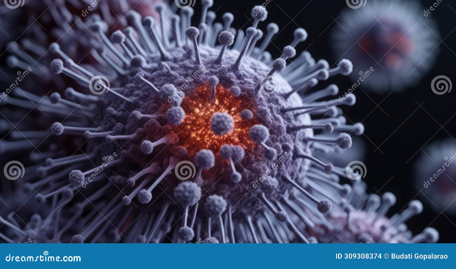 Molecular Marvel - a Detailed View of a Virus Particle Stock ...