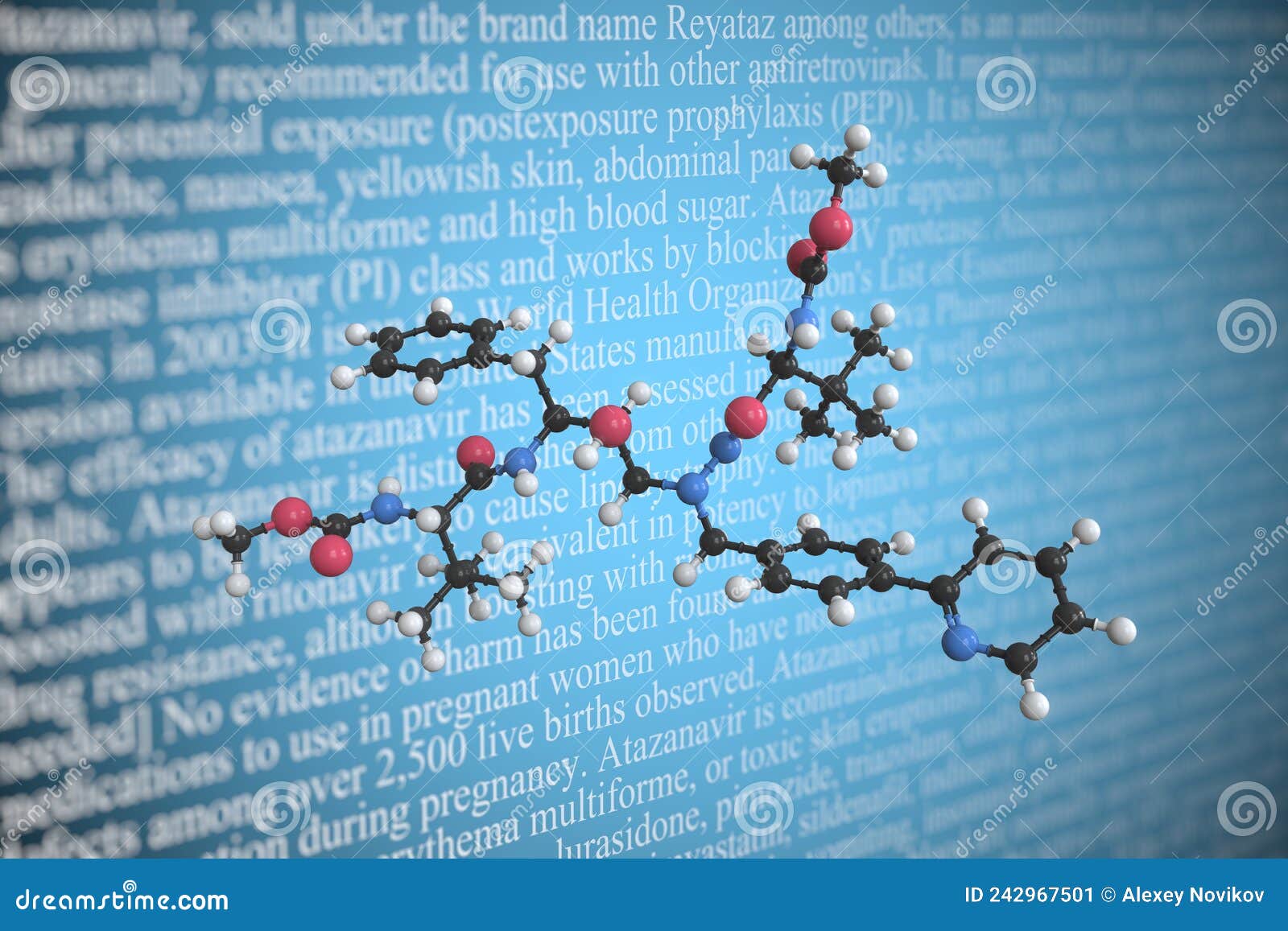 Atazanavir Molecule. It Is Antiretroviral Medication, Used For The ...