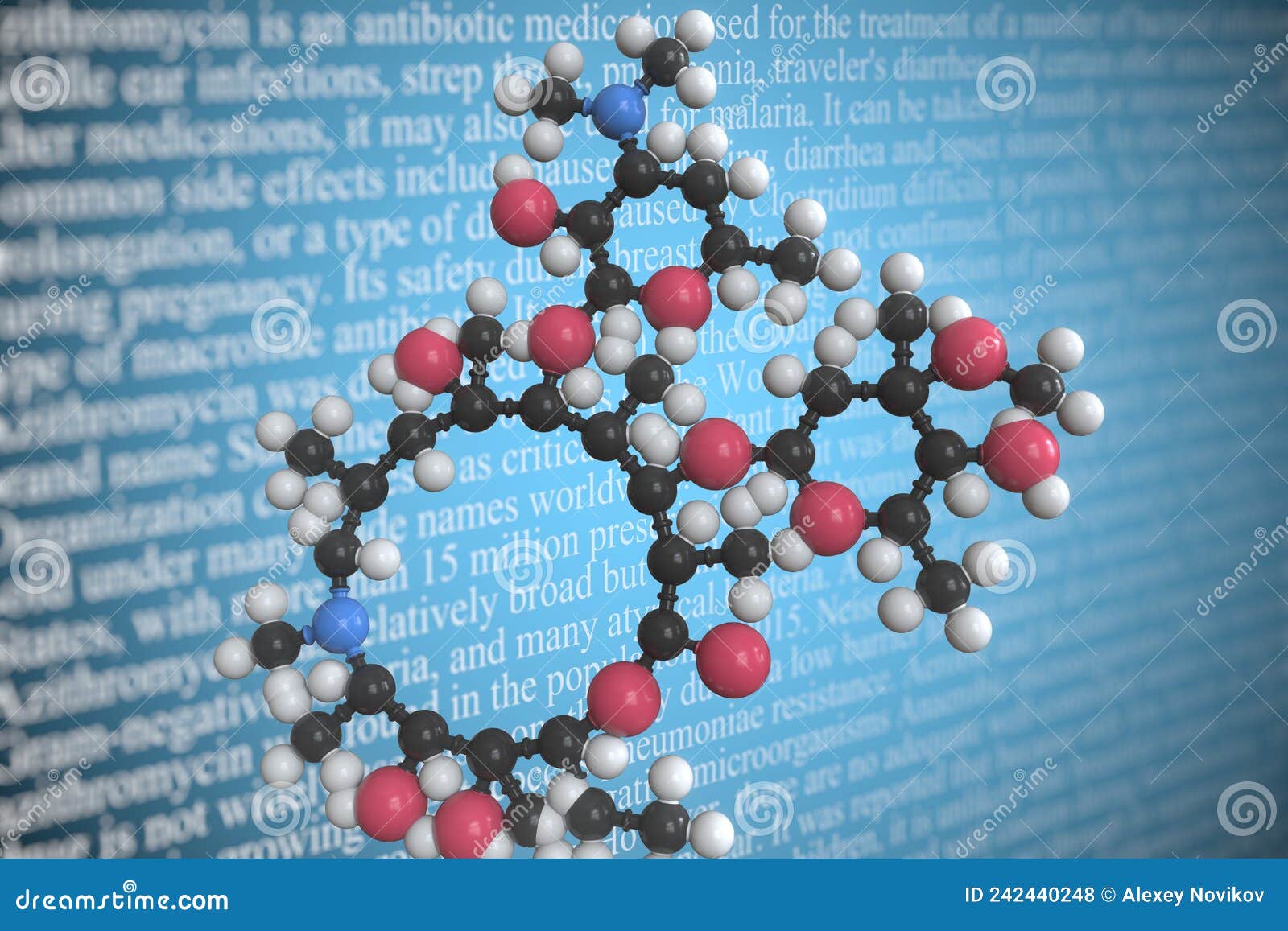 Azithromycin Molecular Structure Isolated On Black Royalty-Free Cartoon ...