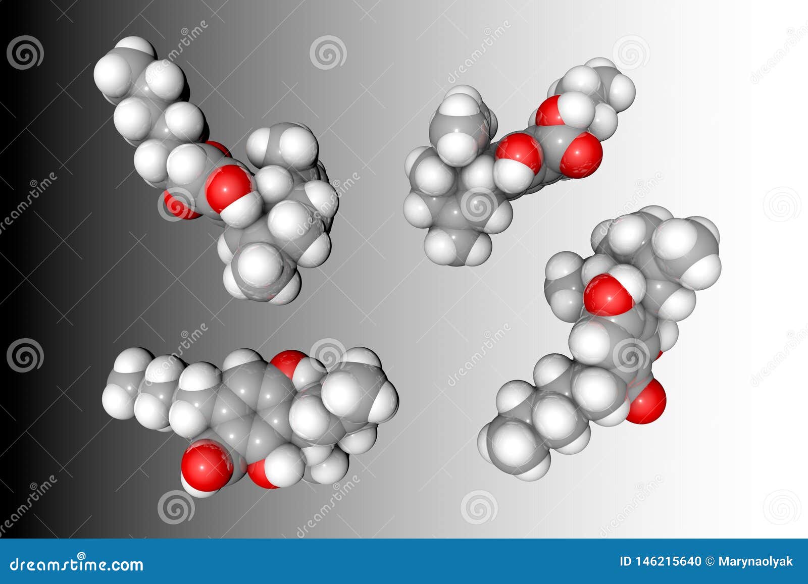 Molecular Model of Cannabidiolic Acid CBDA. Atoms are Represented As ...