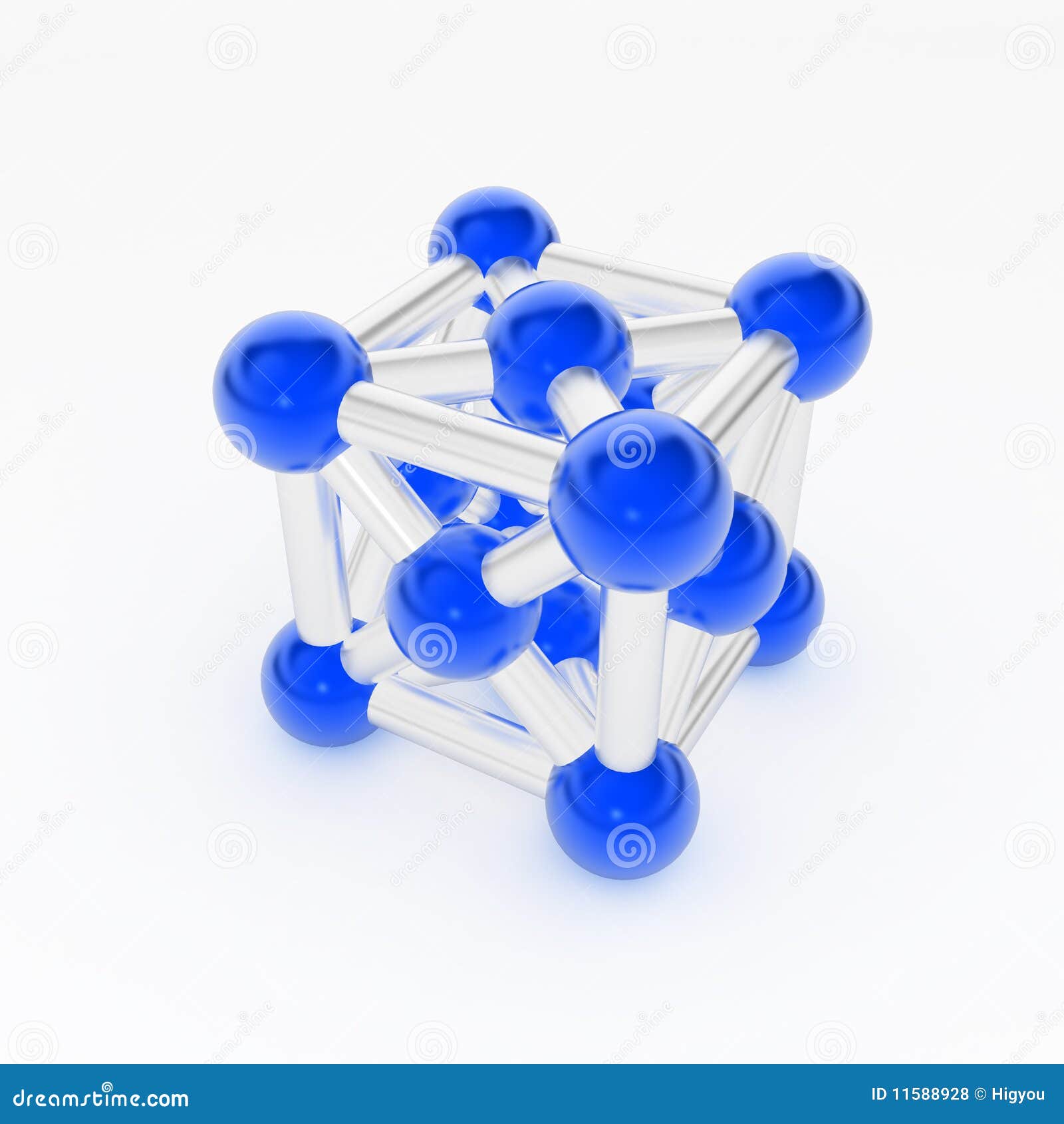 Molecular Model, Crystal Cube Structure Stock Illustration ...
