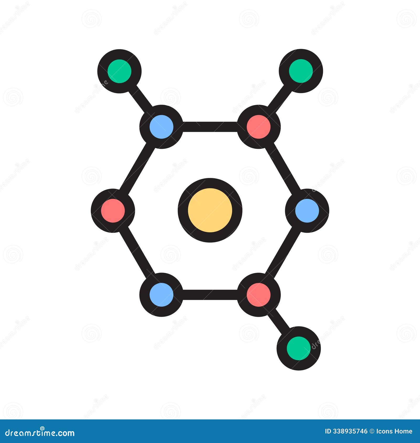 Molecular Model stock vector. Illustration of chemistry - 338935746