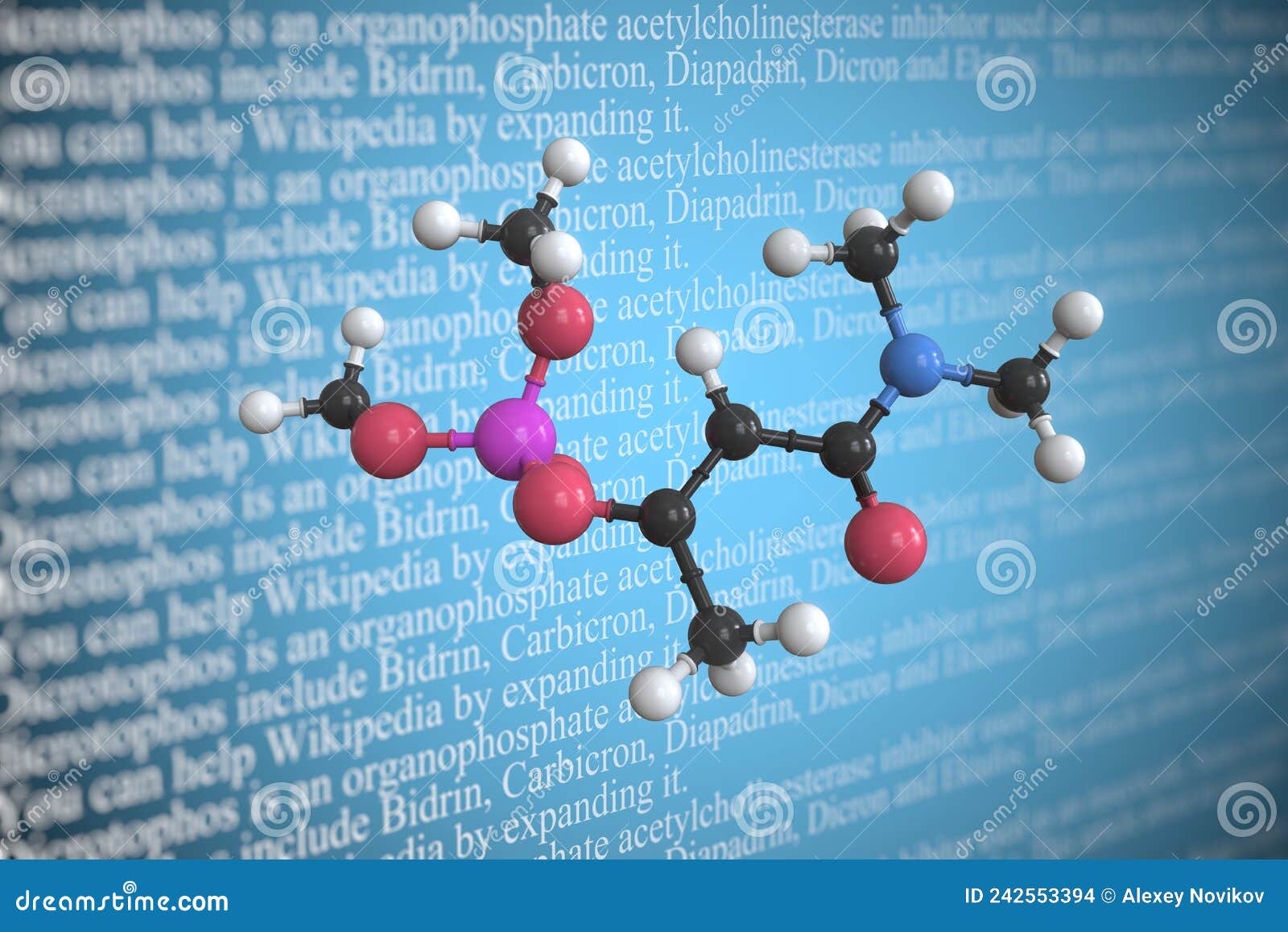 Dicrotophos Molecule, Molecular Structure, Organophosphate ...