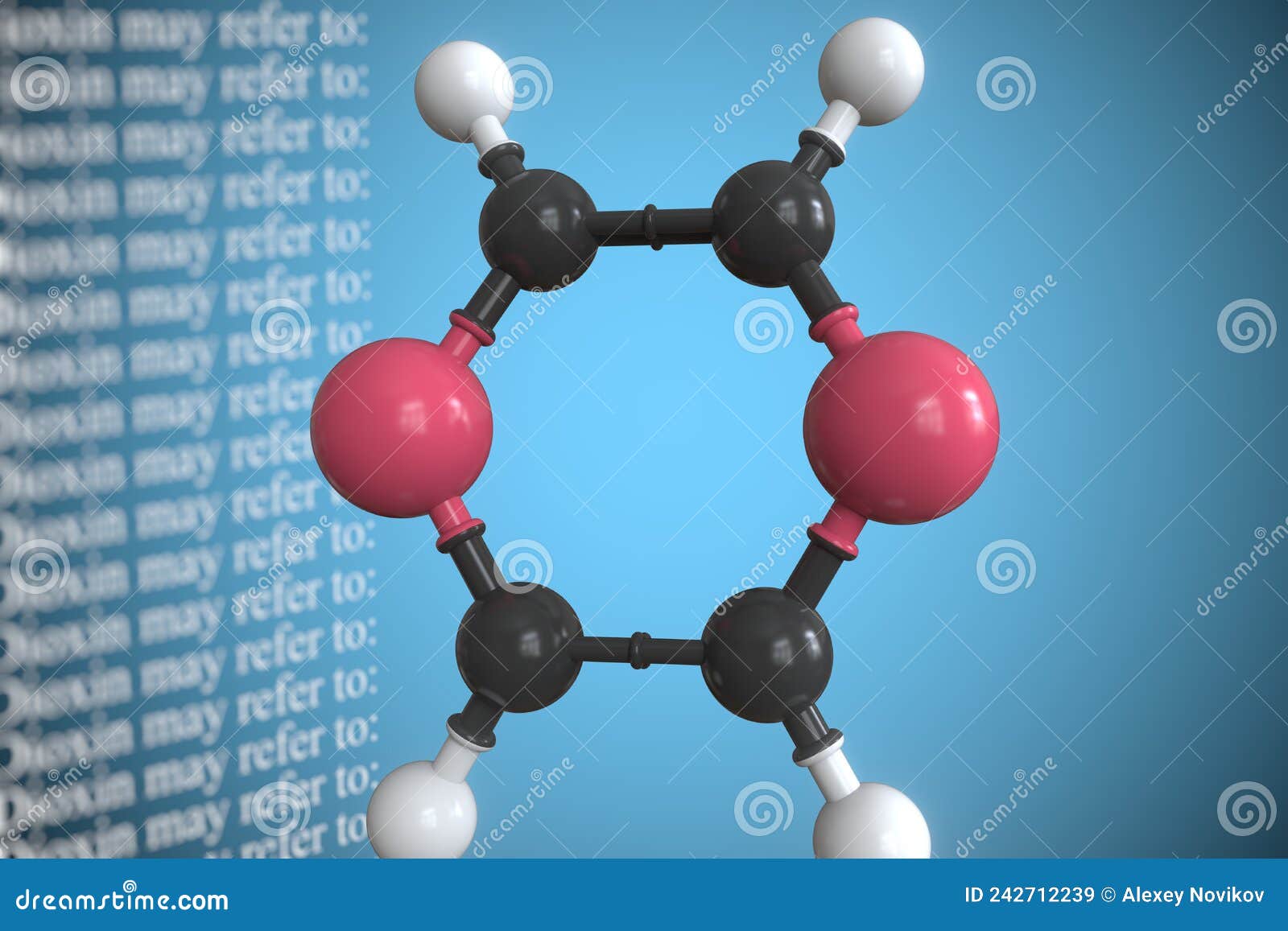 Molecular Model of Dioxin, 3D Rendering Stock Illustration ...