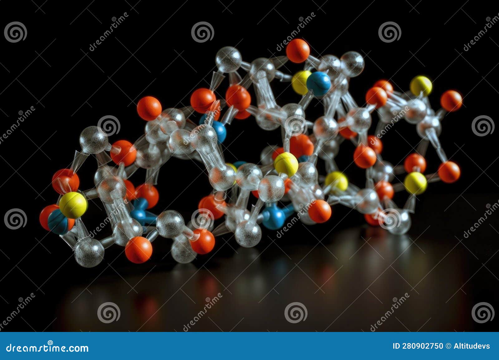 Molecular Model of Dna Double Helix, with Atoms and Molecular Bonds ...