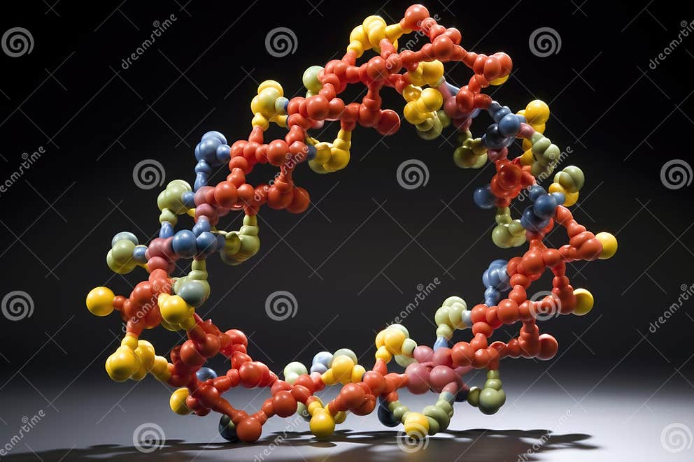 Molecular Model of the Double Helix, with Each Strand Rendered in ...