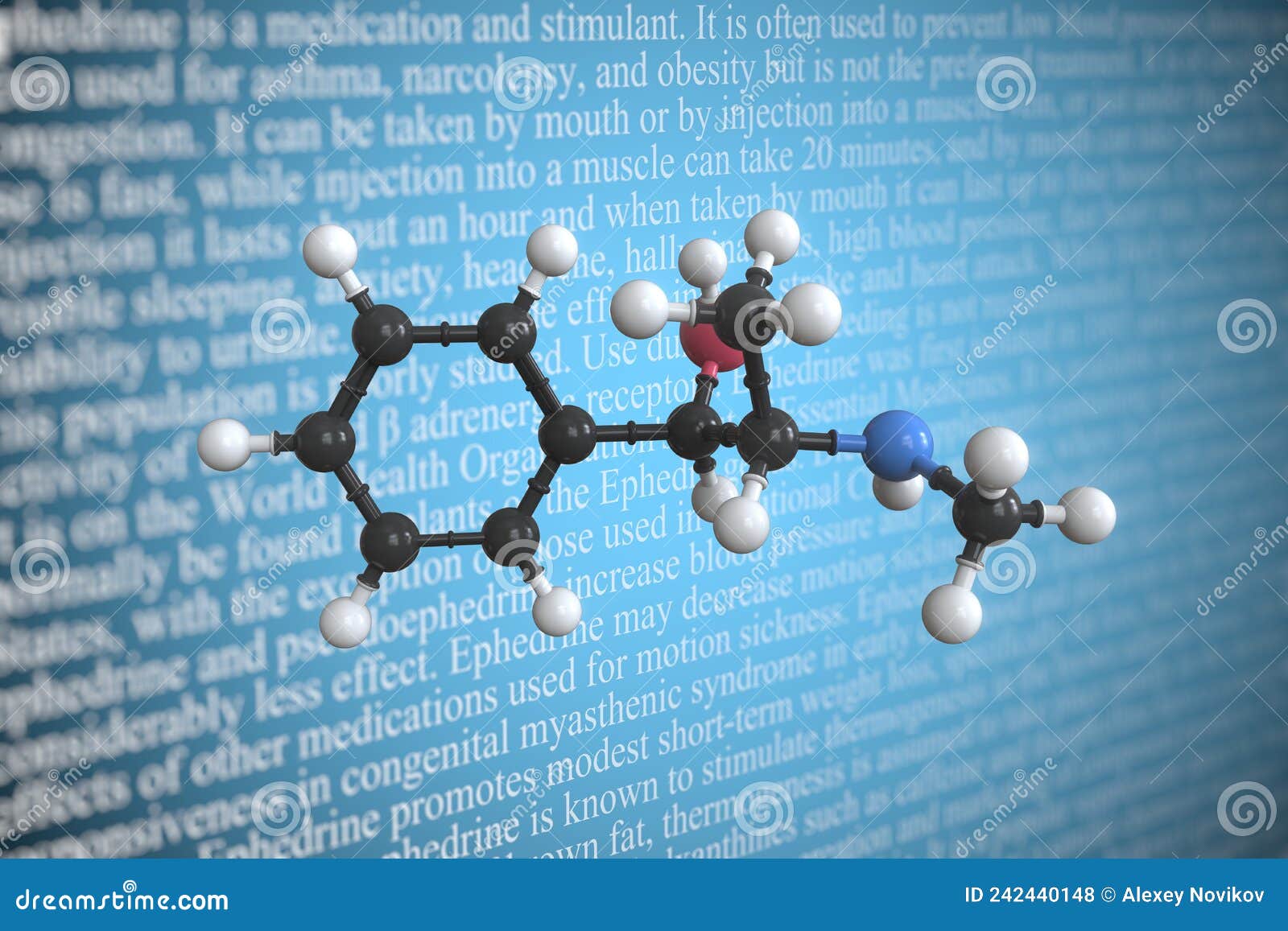 Molecular Model of Ephedrine, 3D Rendering Stock Illustration ... Molecular Model of Ephedrine, 3D Rendering Stock Illustration ...