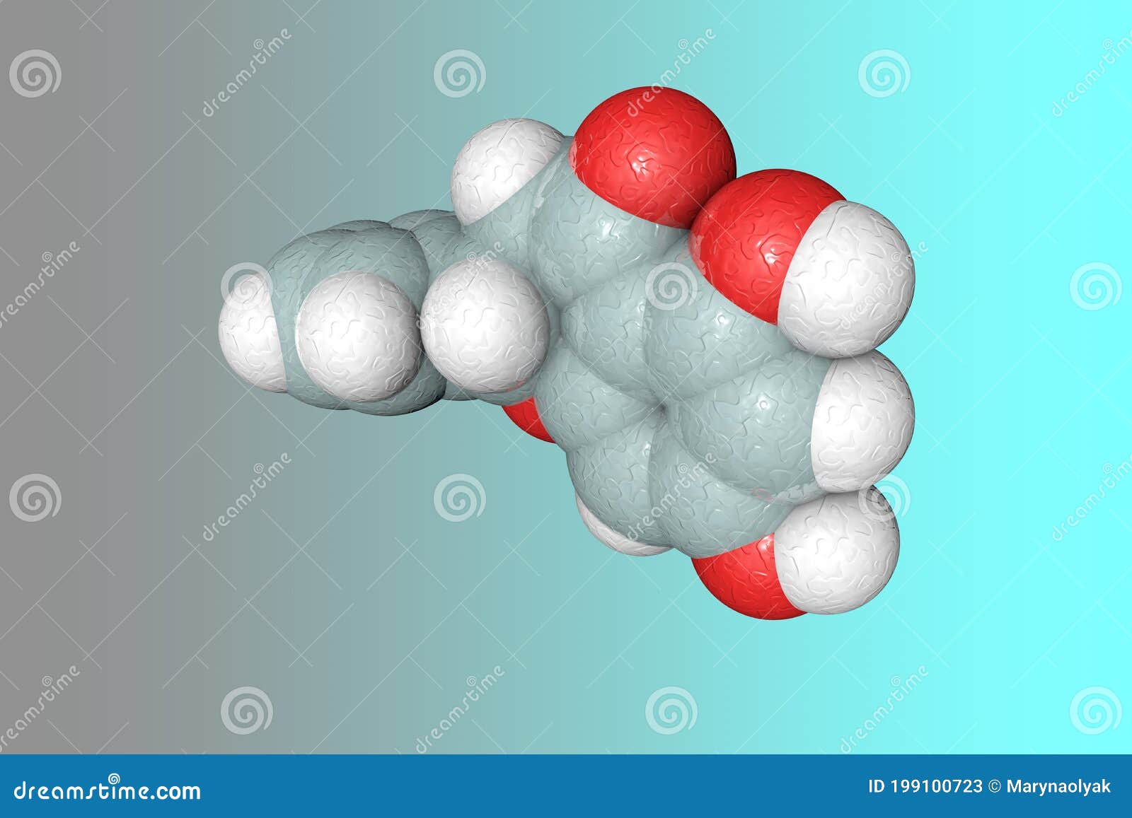 Molecular Model of Flavonoid Naringenin. Atoms are Represented As ...