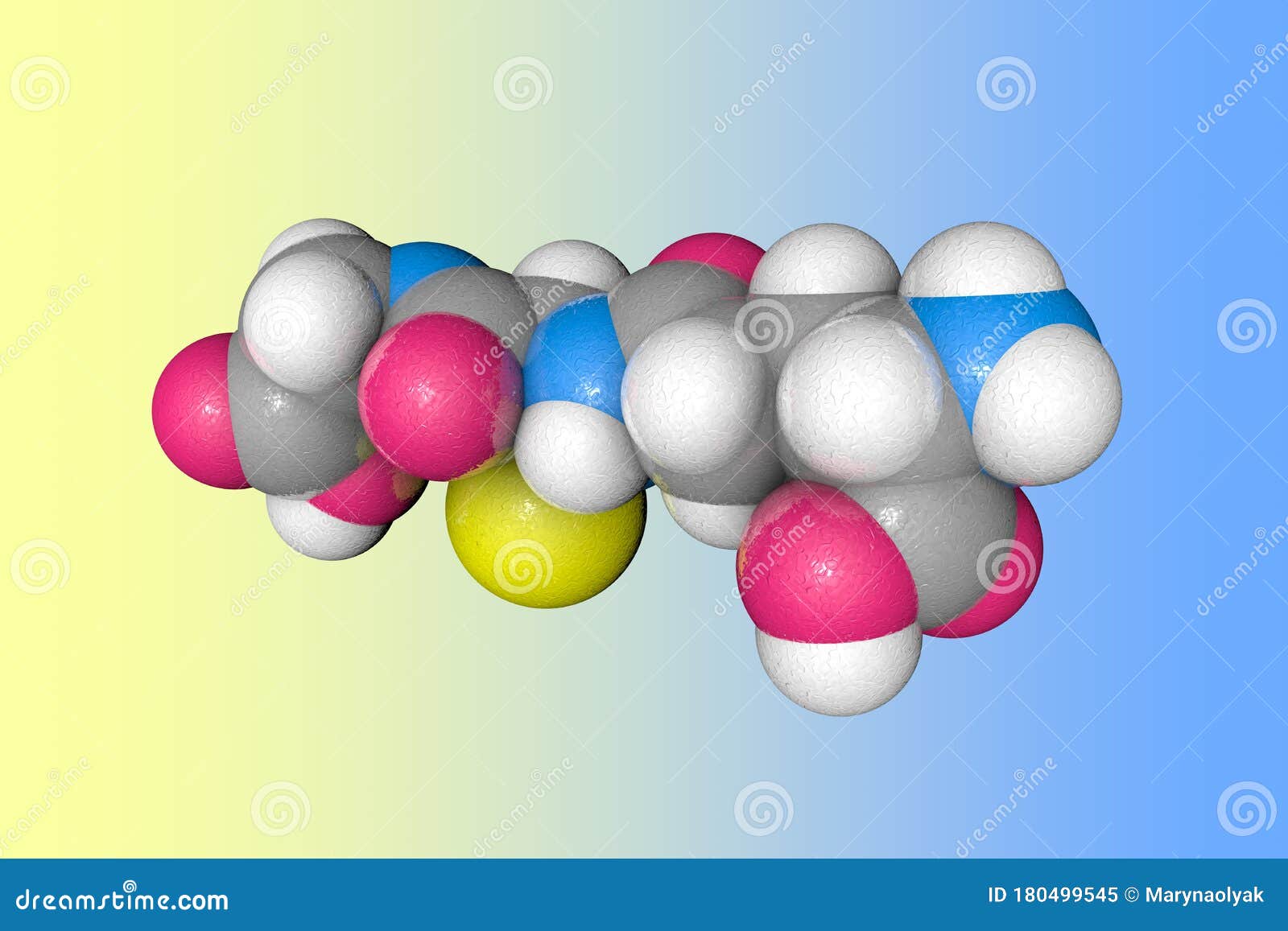 Molecular Model of Glutathione. Atoms are Represented As Spheres with ...