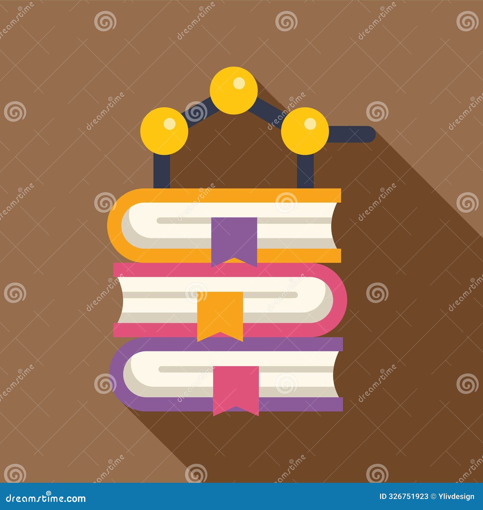 Molecular Model Hanging Above Stack of Books for Science Class Stock ...